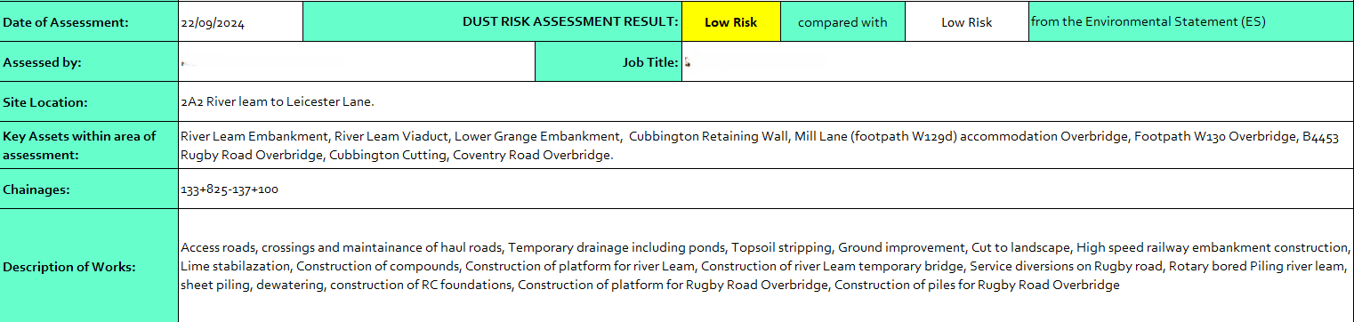 Semi-automated construction dust risk assessment tool - HS2 Learning Legacy